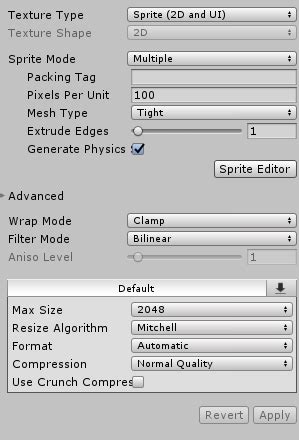 Unity Game Engine Unity D Multiple Sprite Problem Sprite Editor Problem Stack Overflow