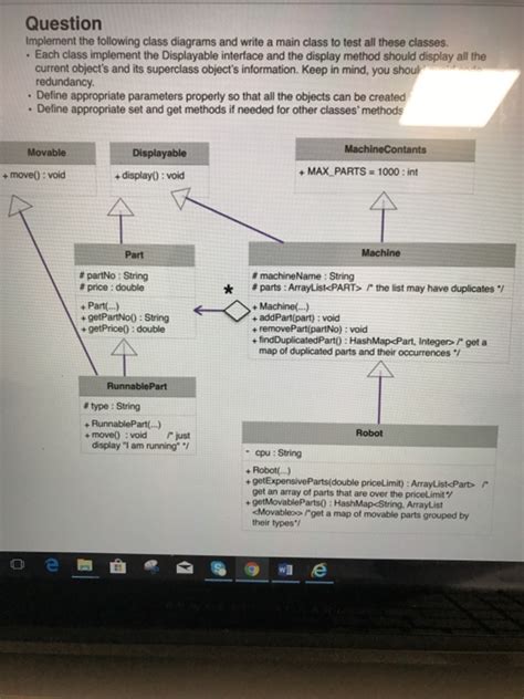 Question Implement The Following Class Diagrams And