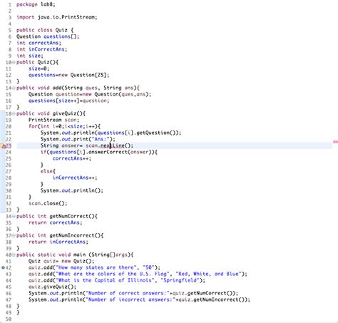 Solved Use The Question Class From Chapter 7 To Define A