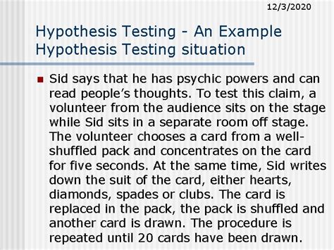 1232020 Hypothesis Testing An Example Hypothesis Testing Situation