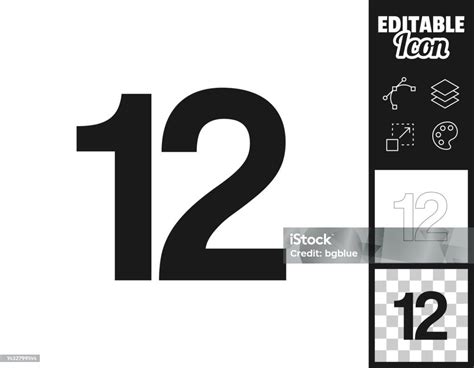 12 Number Twelve Icon For Design Easily Editable Stock Illustration Download Image Now Istock