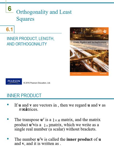 Orthogonality And Least Squares Pptx Notes Pdf