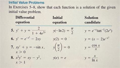 Solved Initial Value Problems In Exercises Show That Chegg Com