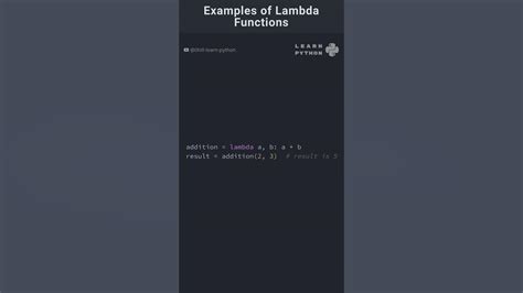 Examples Of Lambda Functions Pythonlearning Programming Coding