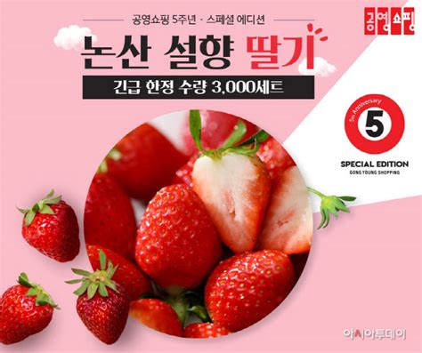 공영홈쇼핑 ‘논산 설향 딸기 3천세트 한정 판매 아시아투데이
