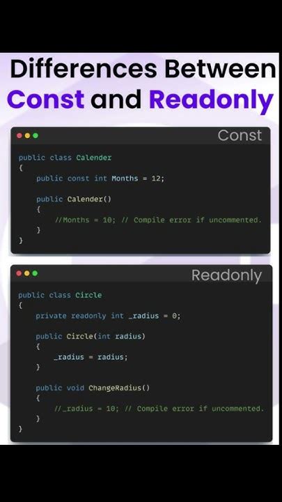 C Const Vs Readonly Coding Youtube