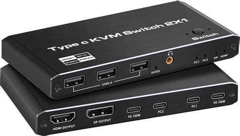 Usb C Kvm Switch 2 Port Type C Kvm Switch Usb C Kvm Switch With 4 Usb 2 0 Port