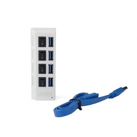 WINDLAND USB Hub 3 0 Splitter 4 Port USB Port USB Data Hub W On Off Switches For PC Walmart Com