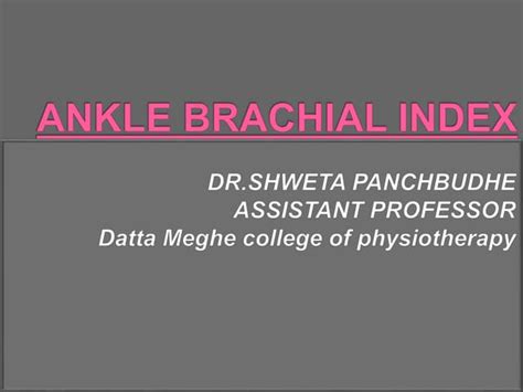 Ankle Brachial Index Pptx