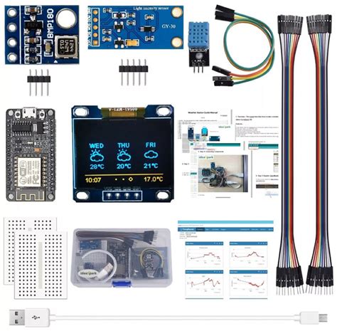 Esp8266 Weather Station Kit Sensor 096 Display For Arduino Ide Iot St