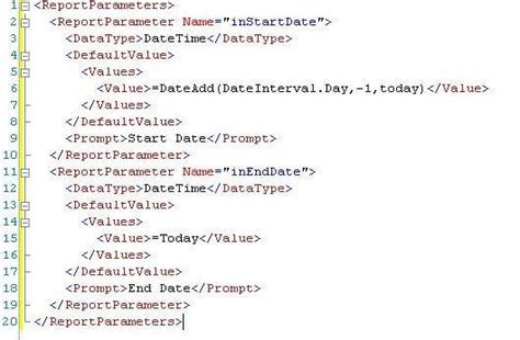 script to determine ssrs parameters path and default values