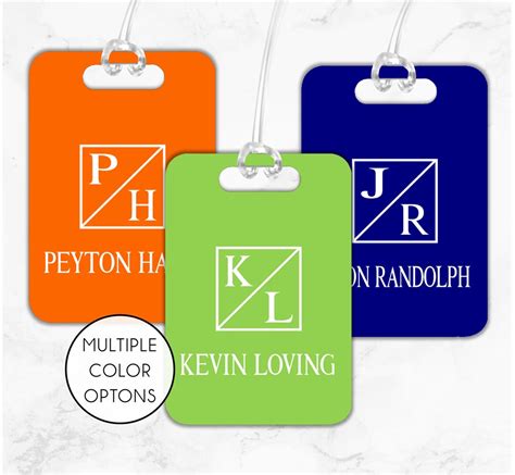 Monogram Luggage Tag Monogram Bag Tag Personalized Bag Tag Custom