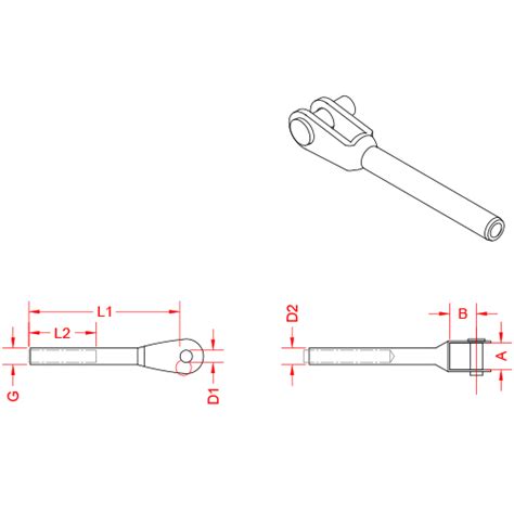 Stainless Steel Fork Terminal Welded Top Hardware