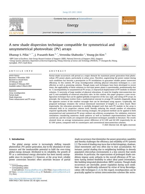 A New Shade Dispersion Technique Compatible For Symmetrical And Unsymmetrical Photovoltaic Pv