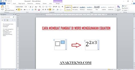 Cara Membuat Pangkat Di Word Menggunakan Equation