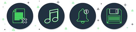 라인 음악 음표 음색 벨 파일 문서 삭제 및 플로피 디스크 아이콘을 설정합니다 벡터 거절에 대한 스톡 벡터 아트 및 기타 이미지 거절 기민 노트 Istock