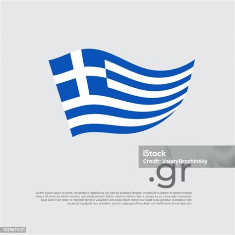 그리스 국기 흰색 배경에 빨간색 줄무늬 그리스 플래그 Gr 도메인 텍스트 장소와 국가 포스터의 벡터 디자인 브러시 스트로크