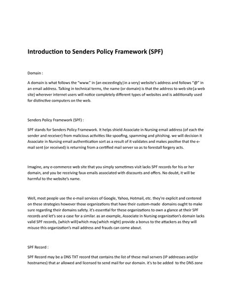 Introduction To Senders Policy Framework SPF In An Exceedingly In A Very Websites