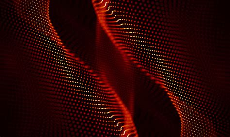 추상적 빨간색 기하학적 배경 연결 구조입니다 과학 배경 미래 기술 Hud 요소 점과 선을 켜고 있습니다 빅 데이터 시각화 및