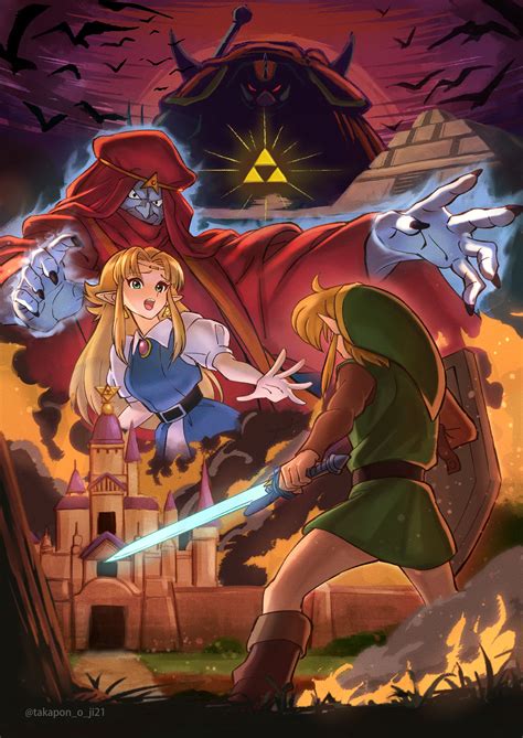 Link Princess Zelda Ganondorf And Ganon The Legend Of Zelda And More Drawn By Takapon O