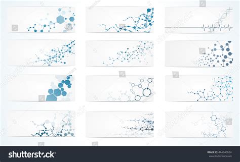Set Digital Backgrounds Dna Molecule Structure Stock Vector Royalty Free 444640624 Shutterstock