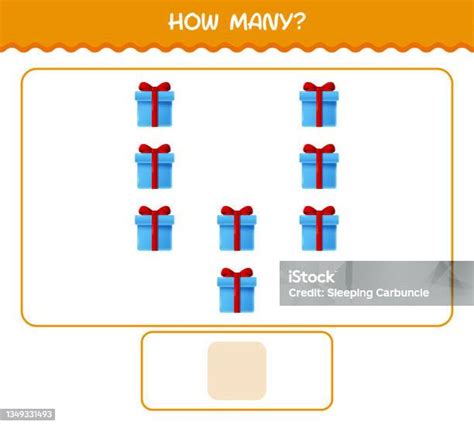 얼마나 많은 만화 선물 상자 계산 게임 사전 쇼올 년 어린이와 유아를위한 교육 게임 0명에 대한 스톡 벡터 아트 및 기타 이미지