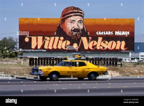 Billboard Promoting Willie Nelson Appearance At Caesars Palace In Las Vegas Nevada Circa 1970s