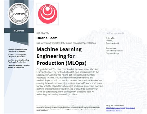 Machine Learning Engineering For Production MLOps Specialization