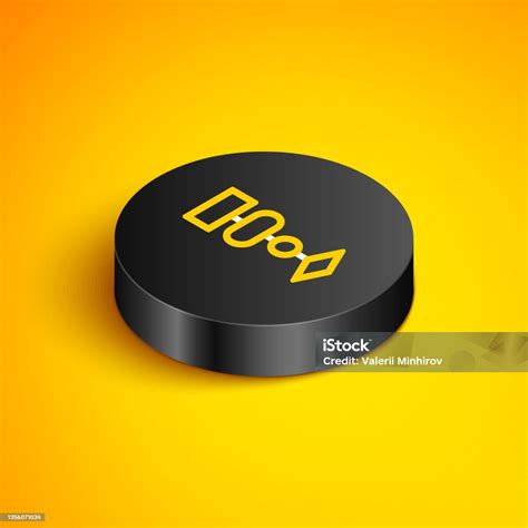 노란색 배경에서 격리된 등색 선 알고리즘 아이콘입니다 인공 지능 컬렉션의 알고리즘 기호 디자인 검은 색 원 버튼 벡터 3차원 형태에 대한 스톡 벡터 아트 및 기타 이미지