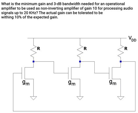 solved what is the minimum gain and 3−db bandwidth needed