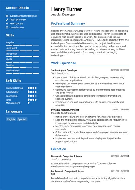 14 Angular Developer Resume Examples And Templates For 2025 Best Tips