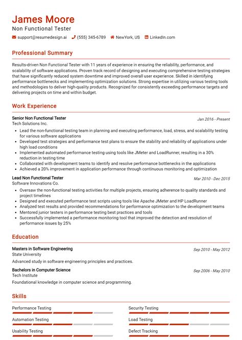 24 Non Functional Tester Resume Examples And Templates For 2024