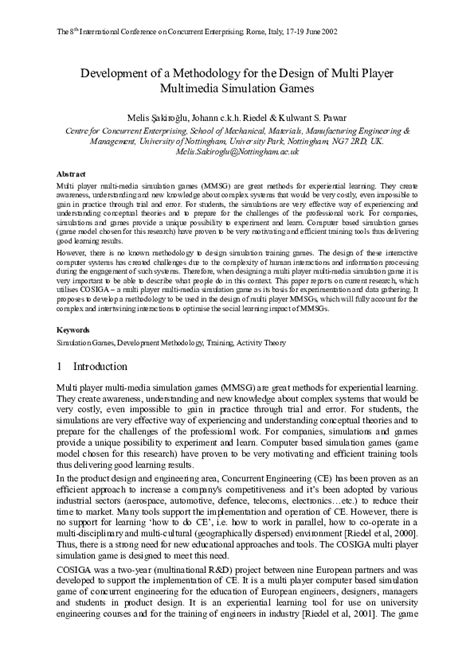 pdf development of a methodology for the design of multi player