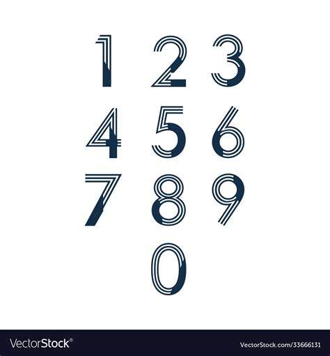 Number Set Template Design Royalty Free Vector Image