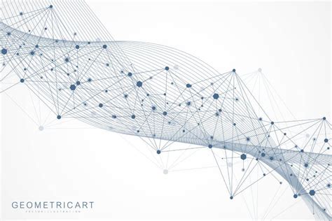 Geometric Abstract Background With Connected Line And Dots Structure Molecule And Communication