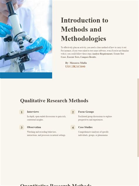 Introduction To Methods And Methodologies Pdf Methodology Quantitative Research