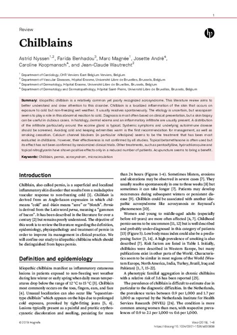 Pdf Chilblains Josette André