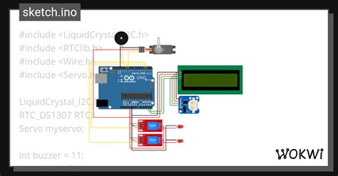 Jam Digital Alarm Servo Wokwi ESP STM Arduino Simulator