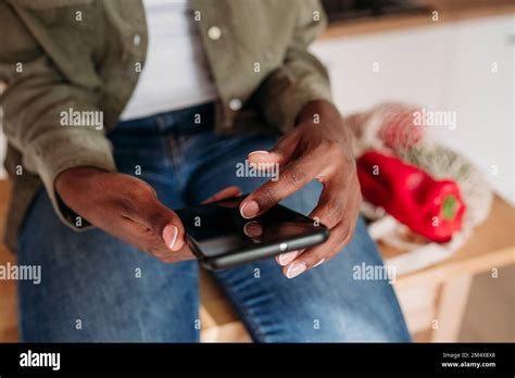 Woman Scrolling Social Media On Hi Res Stock Photography And Images Alamy