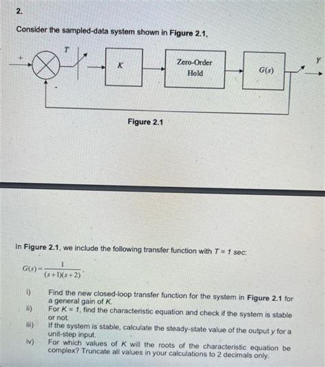 Solved Consider The Sampled Data System Shown In Figure 2 1 Chegg