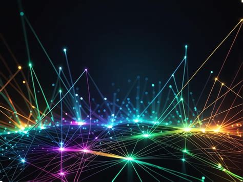Premium Photo Abstract Technology Background With Illuminated Fiber Optic Network Connections