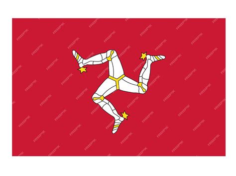 맨 섬 국기 세계 국기 아이콘 공식 국기 국제 국기 프리미엄 벡터