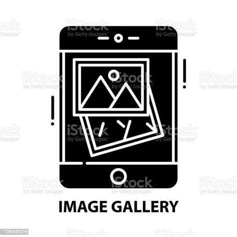 이미지 갤러리 아이콘 편집 가능한 스트로크가 있는 블랙 벡터 사인 컨셉 일러스트레이션 0명에 대한 스톡 벡터 아트 및 기타