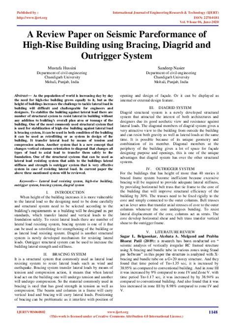 Pdf A Review Paper On Seismic Pareformance Of High Rise Building Using Bracing Diagrid And