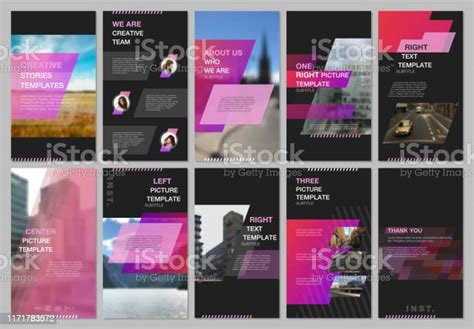 창조적 인 소셜 네트워크 이야기 디자인 수직 배너 또는 분홍색 다채로운 그라데이션 기하학적 배경 전단지 템플릿 전단지 전단지