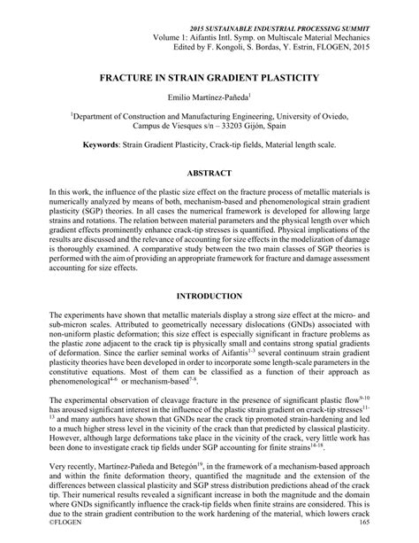 Pdf Fracture In Strain Gradient Plasticity