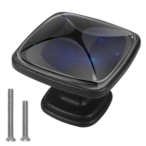 4 Pcs Cabinet Handle Drawer Pulls Starry Sky Knobs With Screws Square
