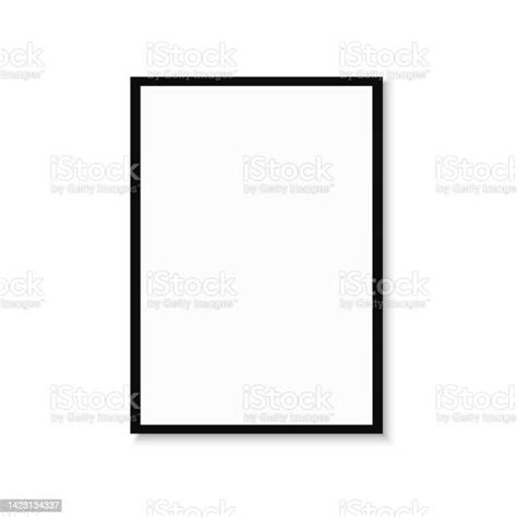 검은 테두리와 그림자가있는 사실적인 사진 프레임 흰색 배경에 고립되어 있습니다 미니멀한 기하학적 디자인 콘텐츠의 빈 공간입니다 모형 템플릿 포스터 카드 등과 같이 사용할 수
