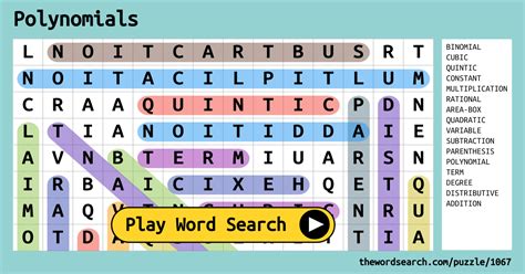 Polynomials Word Search