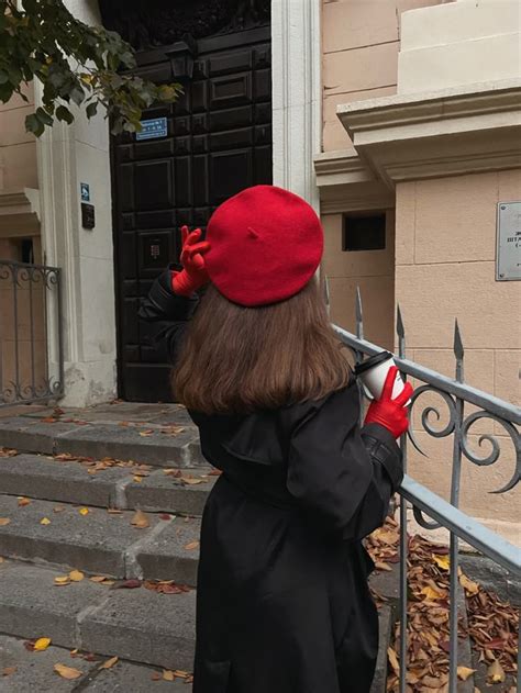 Фотосессия в берете фотосессия осенняя фотосессия на улице красный берет Фотосессия